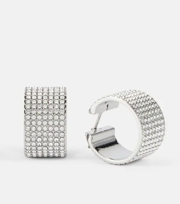Amina Muaddi Embellished Crystal Hoop Earrings