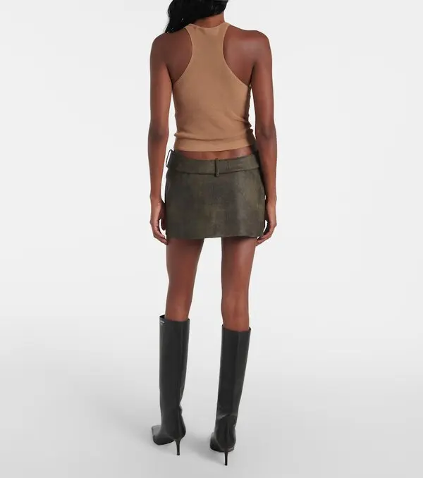 AYA MUSE Kaya Belted Faux Leather Miniskirt