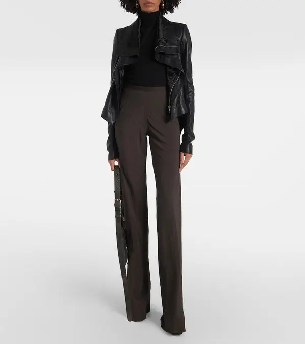 Rick Owens Bias High-rise Wide-leg Pants - Black