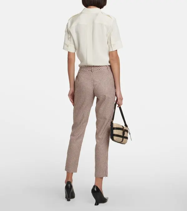 Altuzarra Henri Gingham Mid-rise Slim Pants