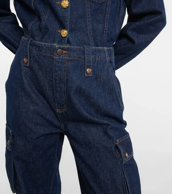 Magda Butrym Navy Straight Leg Cargo Jeans