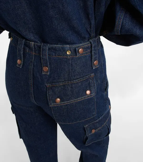Magda Butrym Navy Straight Leg Cargo Jeans