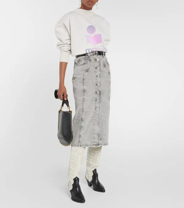 MARANT ETOILE Vandy Denim Midi Skirt