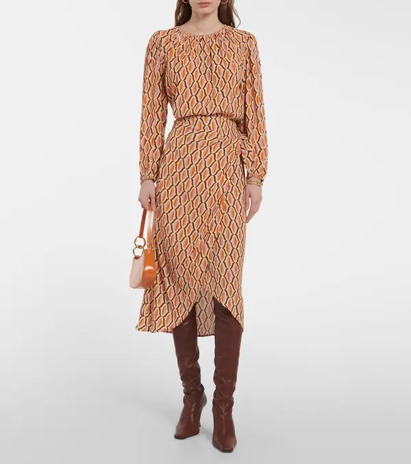 Velvet By Graham & Spencer Laura Printed Crepe Blouse