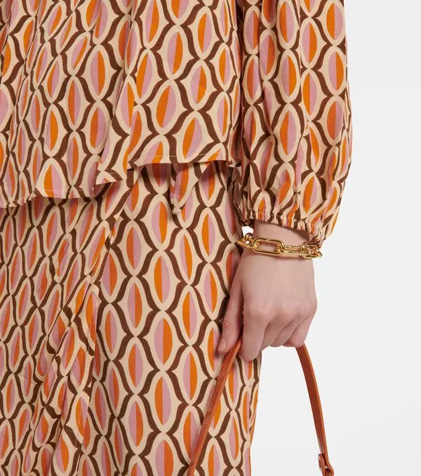 Velvet By Graham & Spencer Laura Printed Crepe Blouse