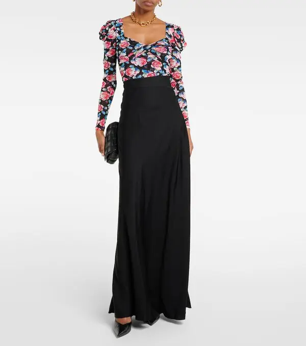 Diane Von Furstenberg Erik Floral Mesh Bodysuit