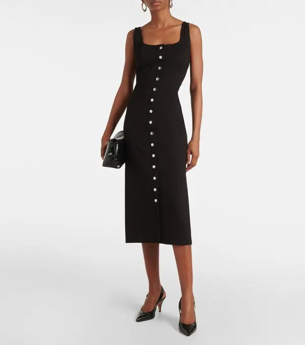 Staud Domani Midi Dress In Ivory Glow
