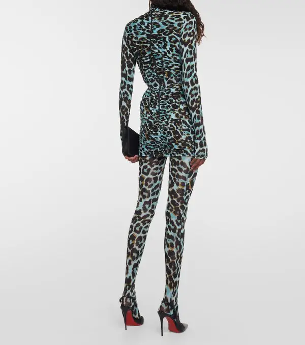 Alex Perry Cadie Leopard-print Tights