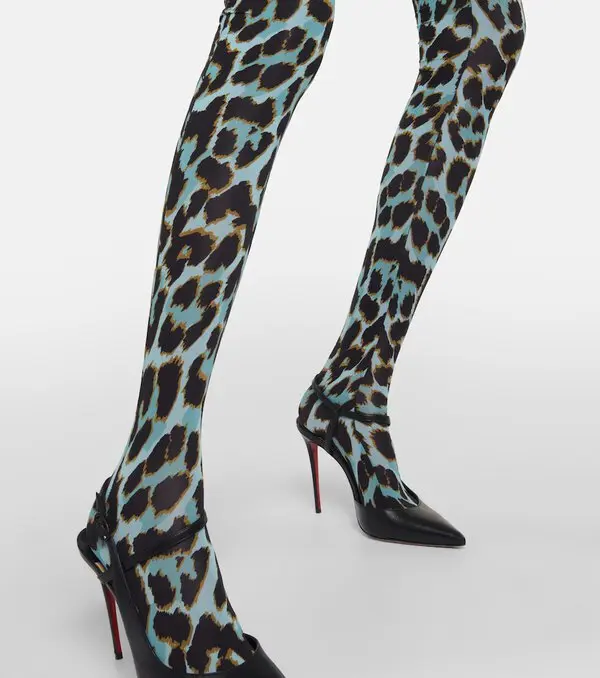 Alex Perry Cadie Leopard-print Tights