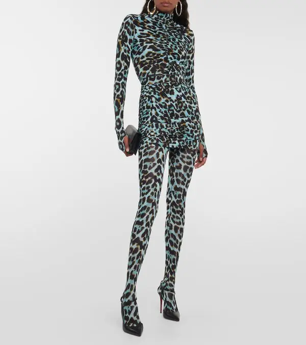 Alex Perry Cadie Leopard-print Tights