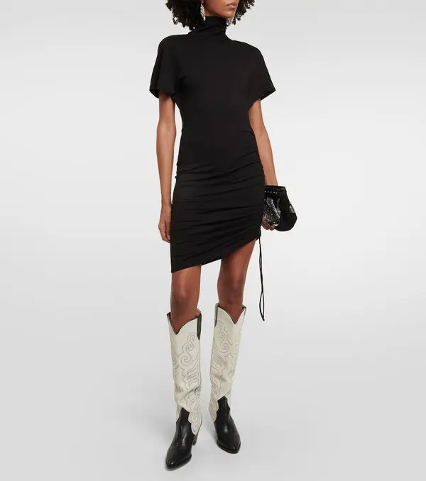 MARANT ETOILE Ruched Turtleneck Minidress