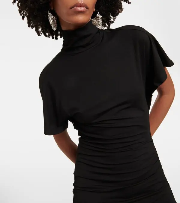 MARANT ETOILE Ruched Turtleneck Minidress