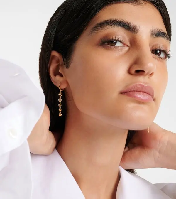 OCTAVIA ELIZABETH Charmed Micro Gabby 18kt Yellow Diamond Drop Earrings