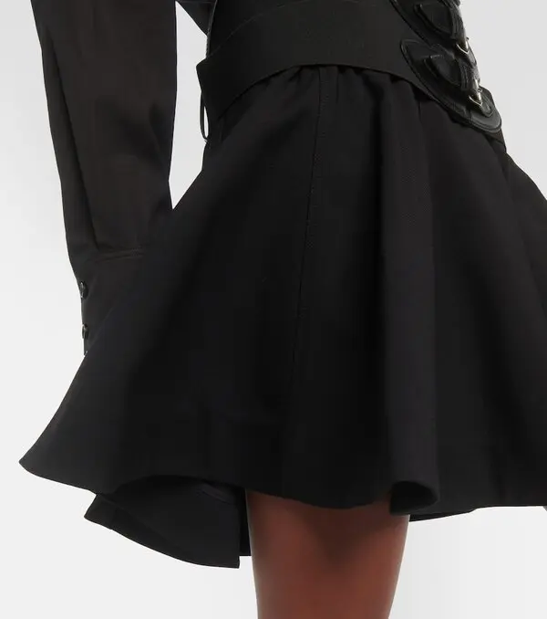 Alaïa Belted Wool Miniskirt