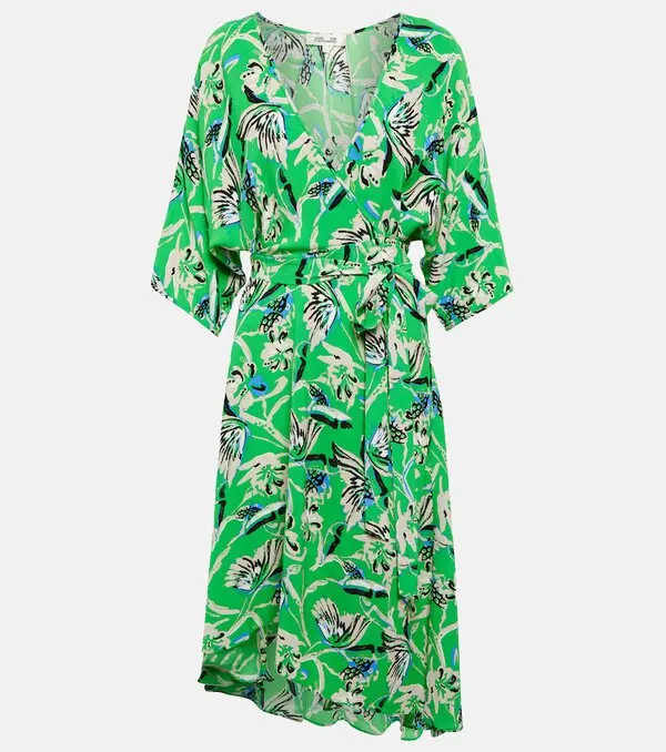 Diane Von Furstenberg Eloise Floral Print Midi Wrap Dress - Multicoloured