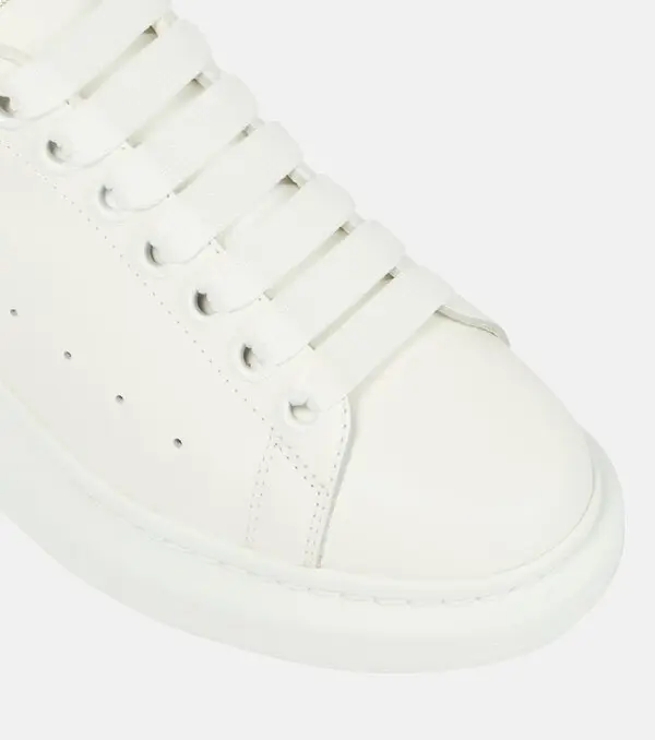 Alexander McQueen Oversized Leather Lace-up Sneakers - White