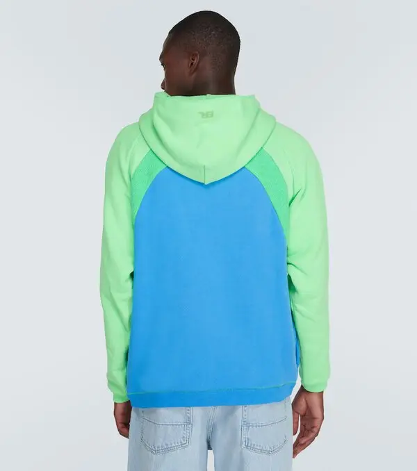 ERL Rainbow Bouclé Trimmed Cotton Hoodie