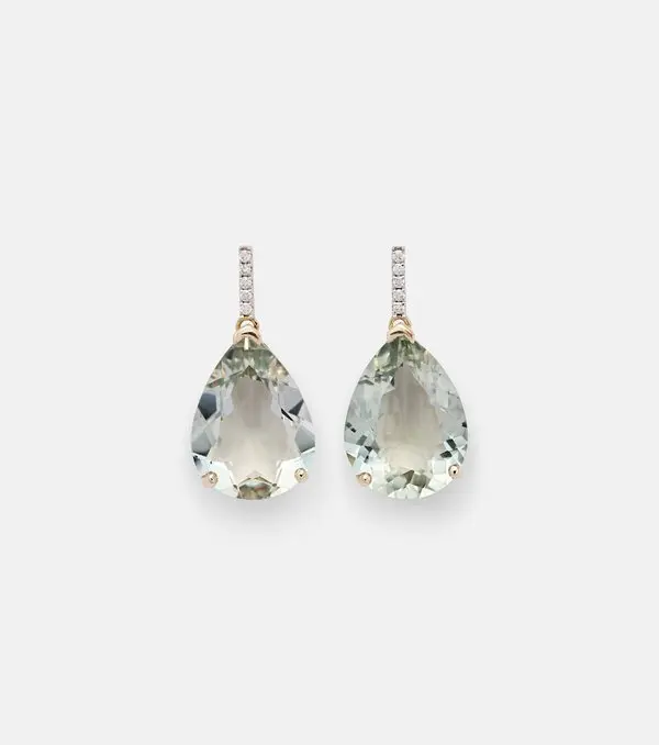 Mateo 14kt Yellow Gold Diamond And Amethyst Drop Earrings