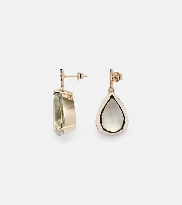 Mateo 14kt Yellow Gold Diamond And Amethyst Drop Earrings