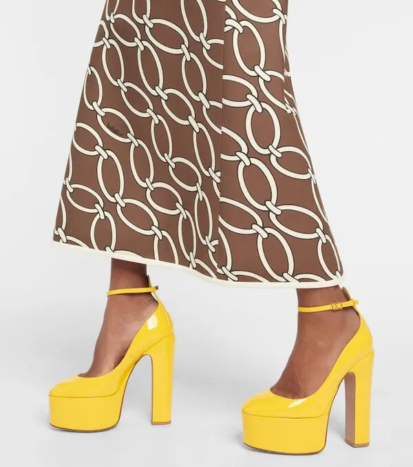 Valentino Garavani Patent Leather Platform Pumps - Yellow