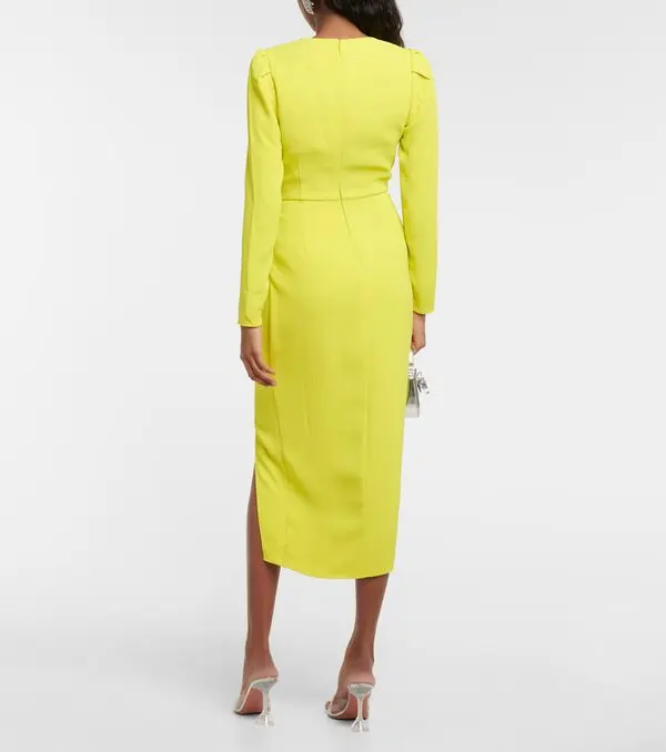 SELF-PORTRAIT Ruched Crepe Midi Dress