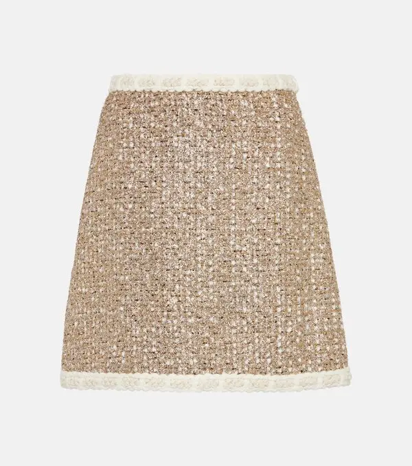Giambattista Valli High-rise Lurex® Tweed Miniskirt - Gold