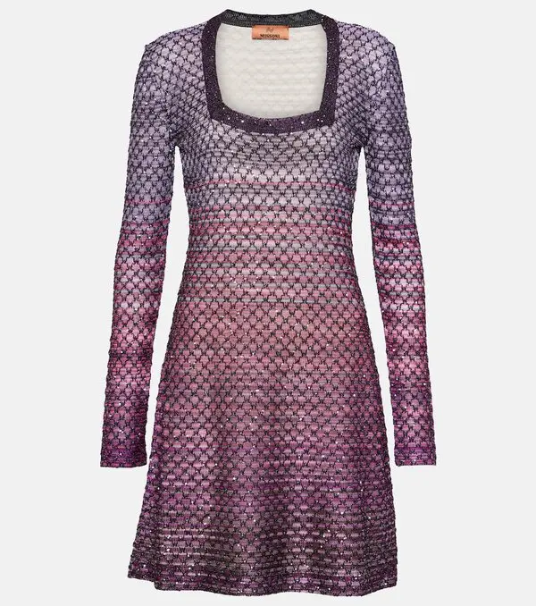 Missoni Knitted Lame Minidress - Multicoloured