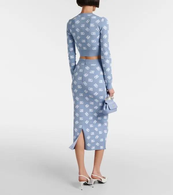 Dolce & Gabbana Logo Print Midi Skirt