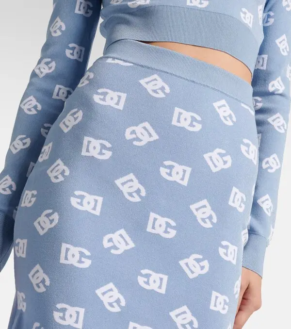 Dolce & Gabbana Logo Print Midi Skirt