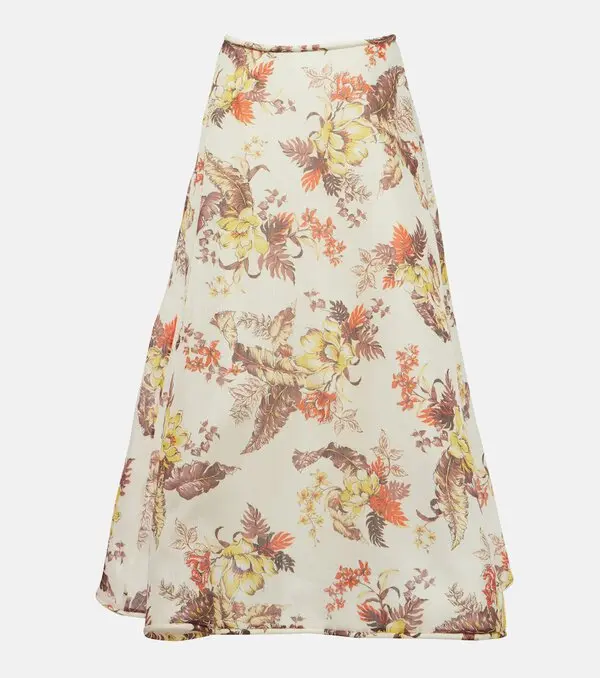 Zimmermann Matchmaker Linen And Silk Maxi Skirt - Multicoloured
