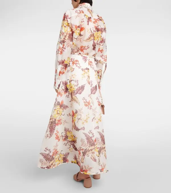 Zimmermann Matchmaker Linen And Silk Maxi Skirt