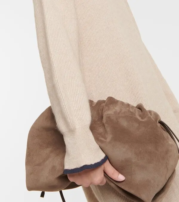 Brunello Cucinelli Midi Dress In Alpaca And Cotton