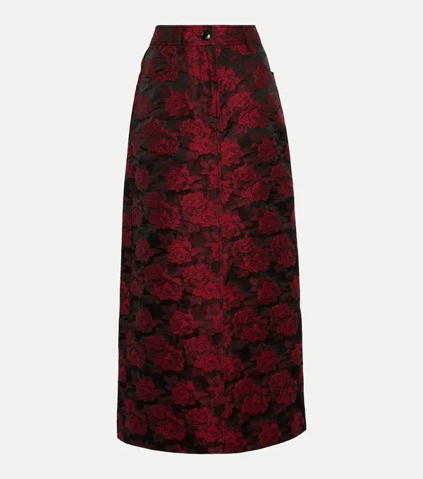 GANNI Floral Jacquard Maxi Skirt - Multicoloured
