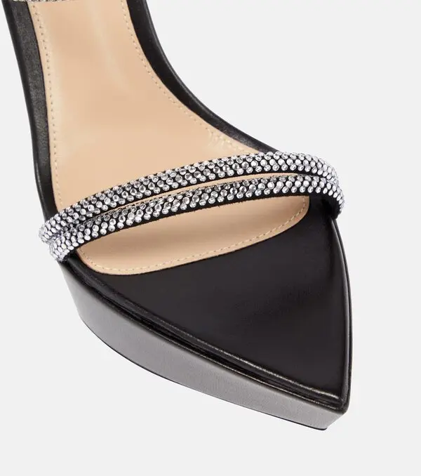 GIANVITO ROSSI Embellished Leather Platform Sandals