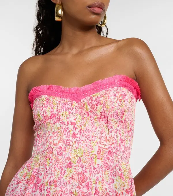 Poupette St Barth Claire Floral Strapless Minidress