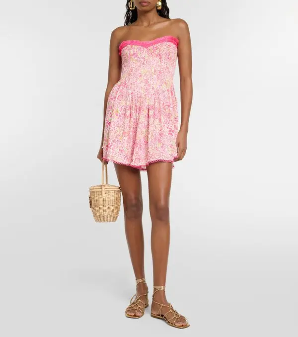 Poupette St Barth Claire Floral Strapless Minidress