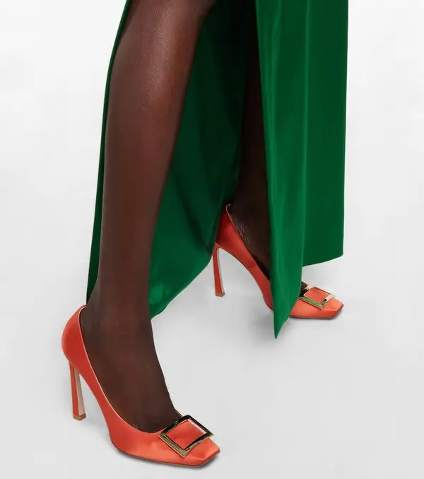 ROGER VIVIER Trompette Satin Pumps - Orange