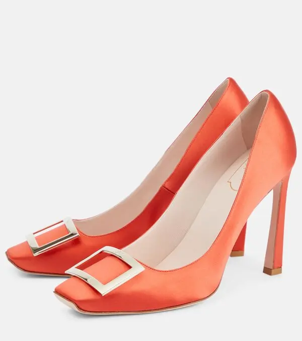 ROGER VIVIER Trompette Satin Pumps - Orange