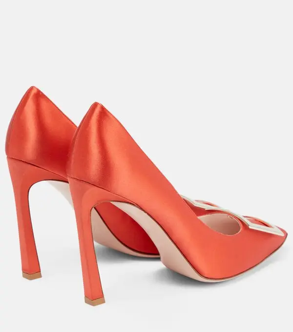 ROGER VIVIER Trompette Satin Pumps - Orange