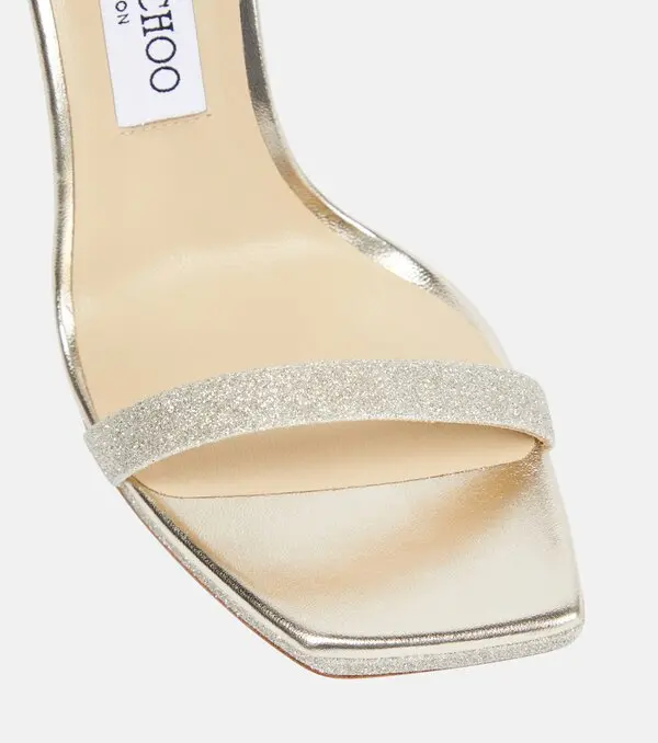 JIMMY CHOO Alva 120 Embellished Leather Sandals