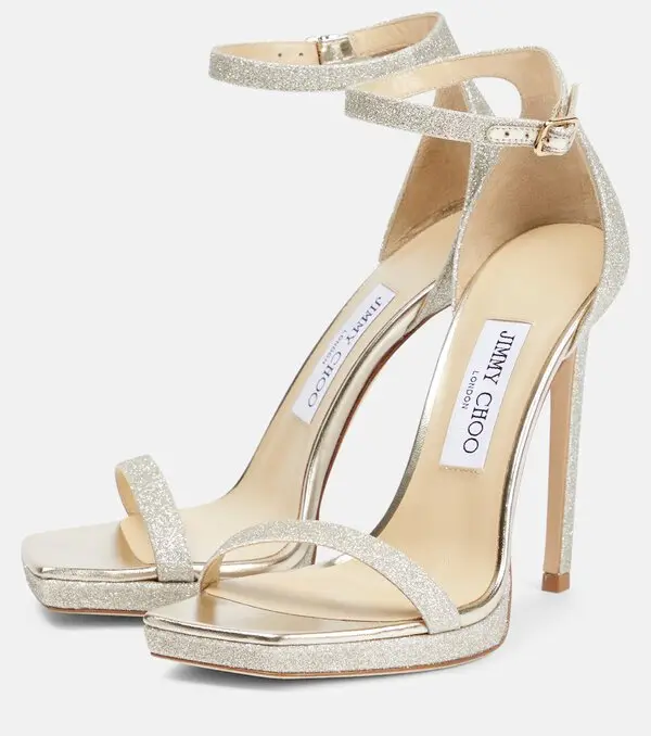 JIMMY CHOO Alva 120 Embellished Leather Sandals