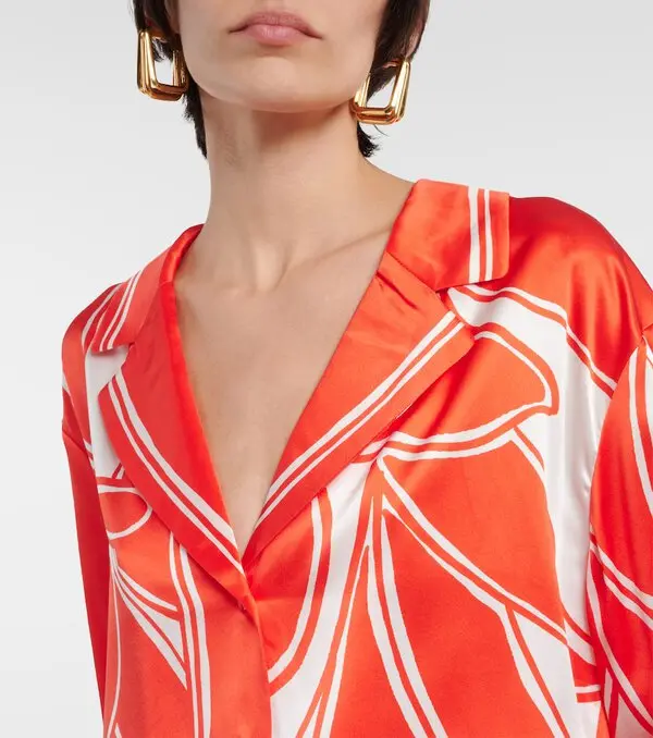 SIR. Ramona Printed Silk Satin Shirt