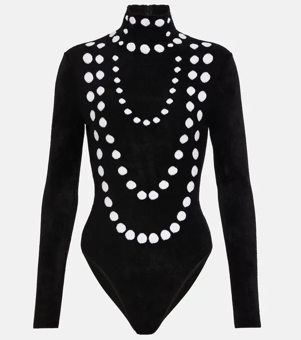 Alaïa Jacquard Velvet Chenille Bodysuit