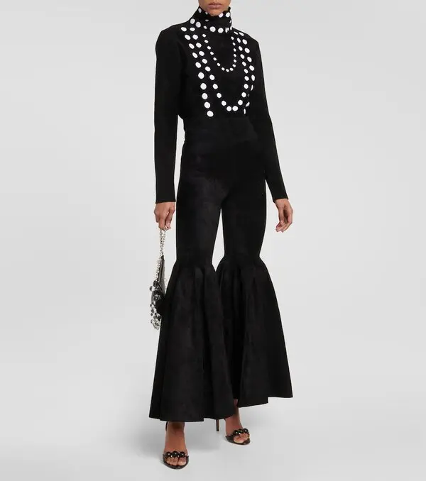 Alaïa Jacquard Velvet Chenille Bodysuit