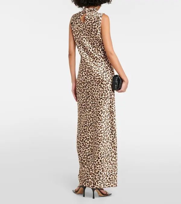 Veronica Beard Kura Leopard-print Silk-blend Maxi Dress
