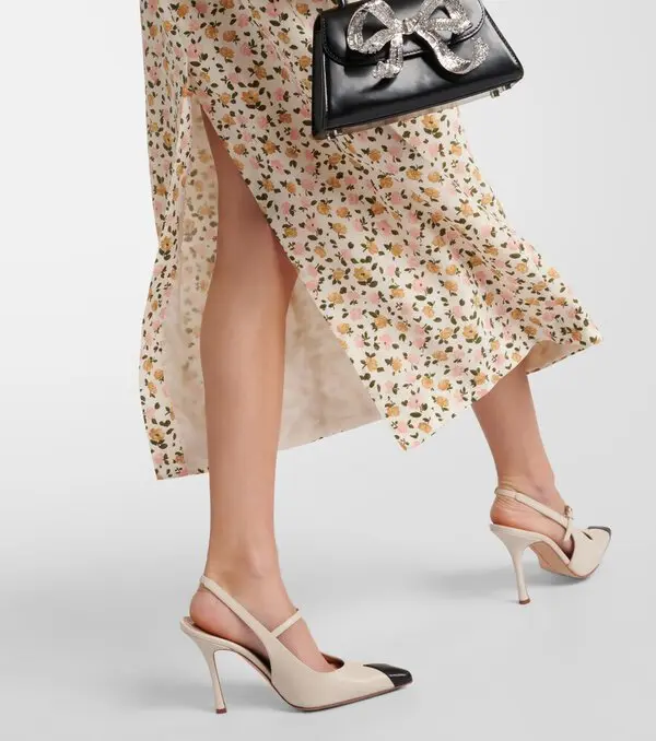 Alessandra Rich Floral Silk Midi Dress