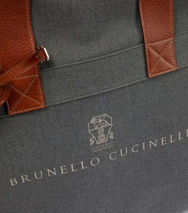 Brunello Cucinelli Canvas And Leather Garment Bag