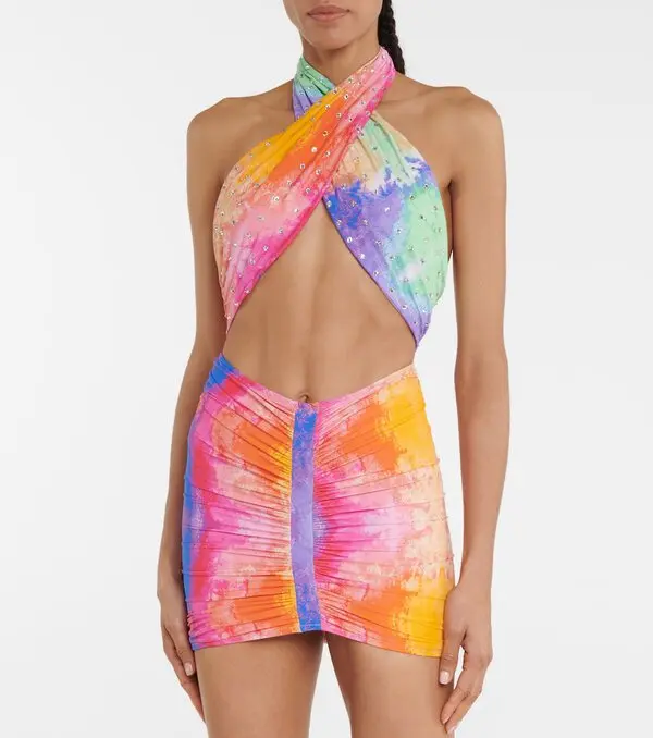 REINA OLGA Geraldina Tie-dye Miniskirt