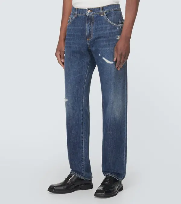 Dolce & Gabbana Distressed Straight Jeans