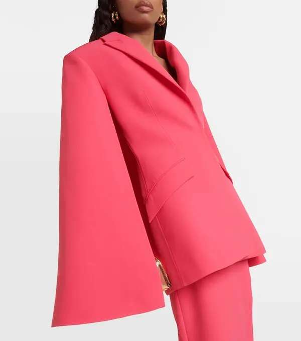 Safiyaa Hadley Caped Blazer In Dahlia